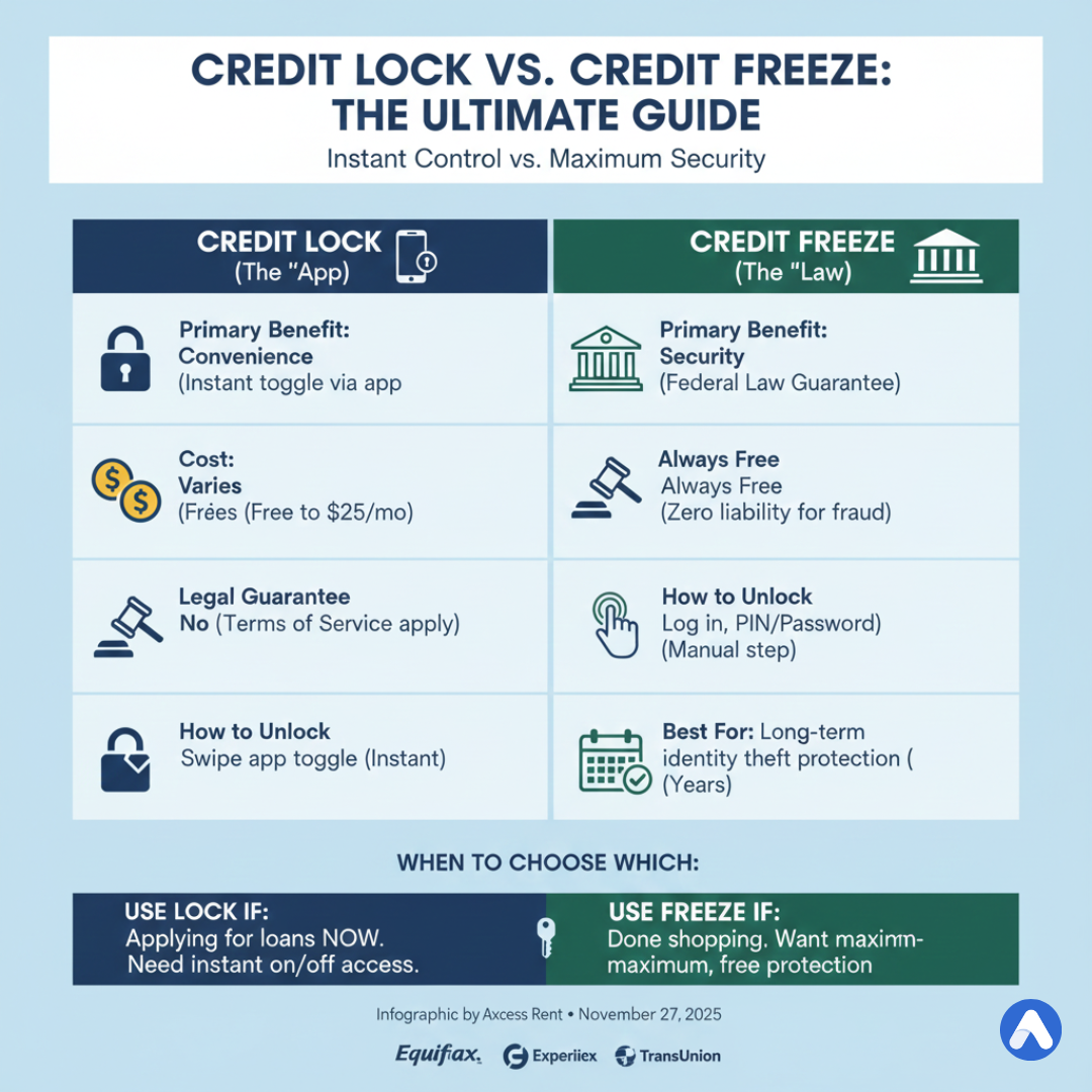How To Lock Your Credit (And When To Use A Freeze Instead) - AxcessRent